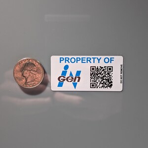 Ingen Asset Tags vinyl Decal Sticker, Car Laptop Window Tumbler Water ...