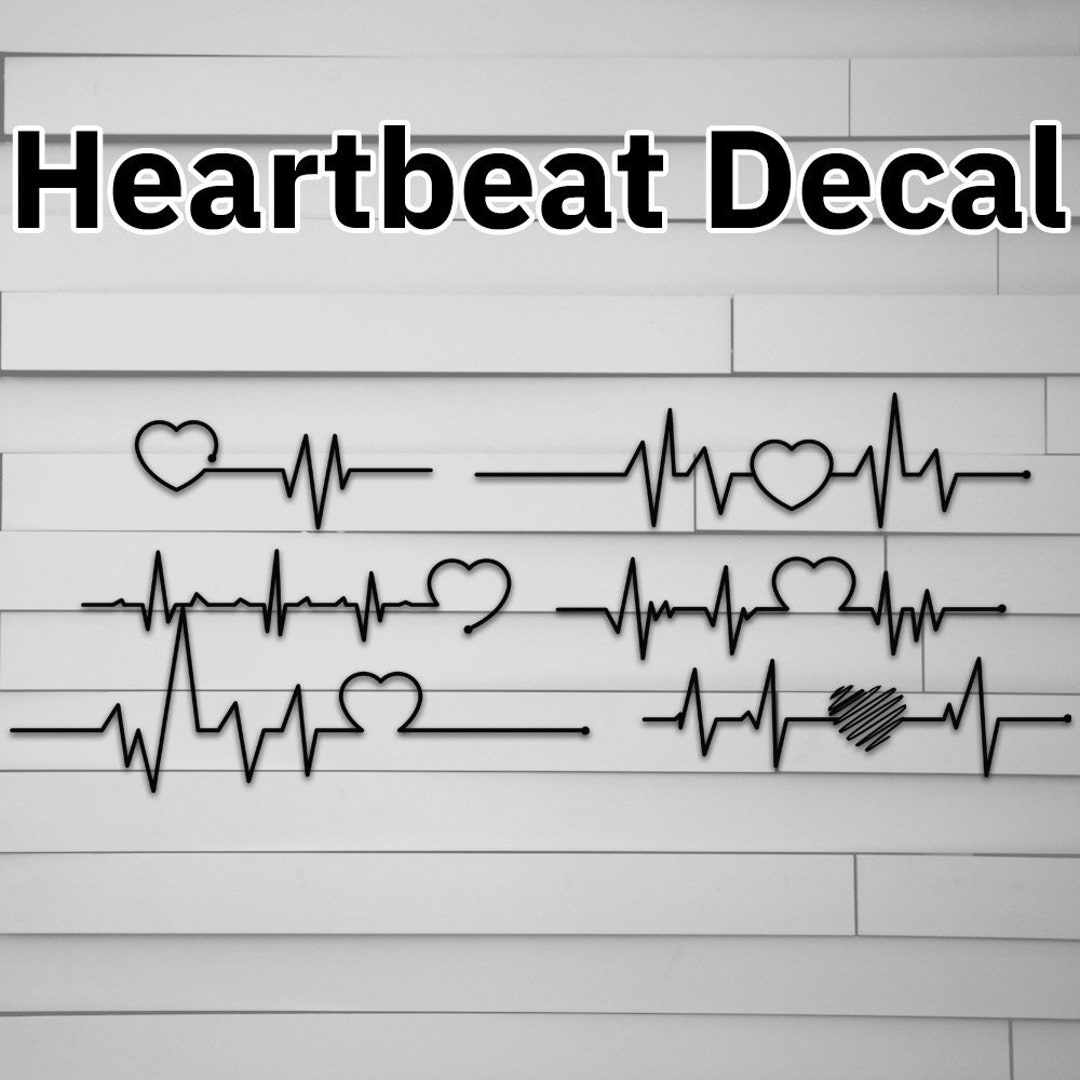 Heartbeat Decal, Nurse, Sticker, Love, Valentines, Heart Beat, Car ...