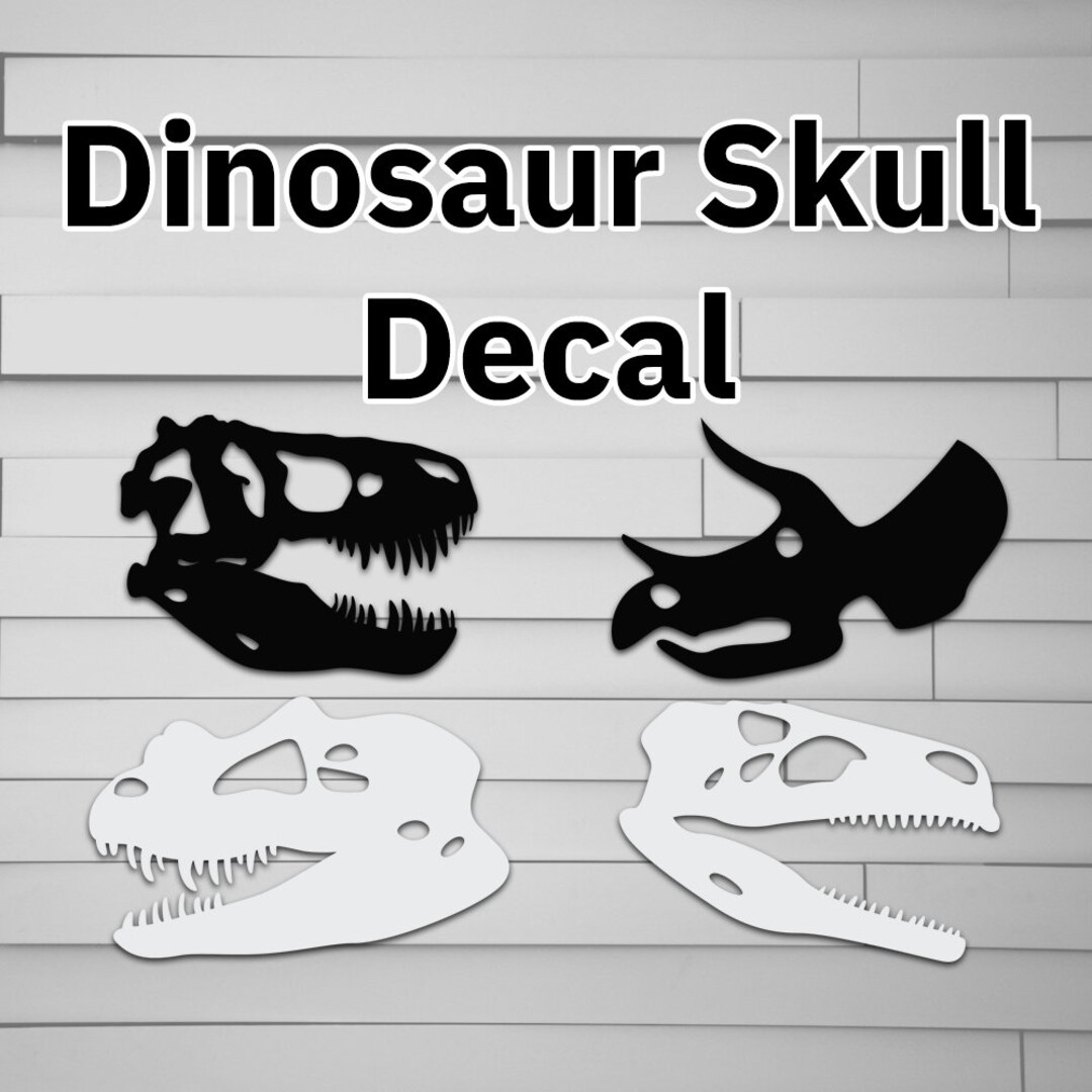 Dinosaur Skull Vinyl Car Decal Sticker, T-rex, Tyrannosaurus Rex Car ...
