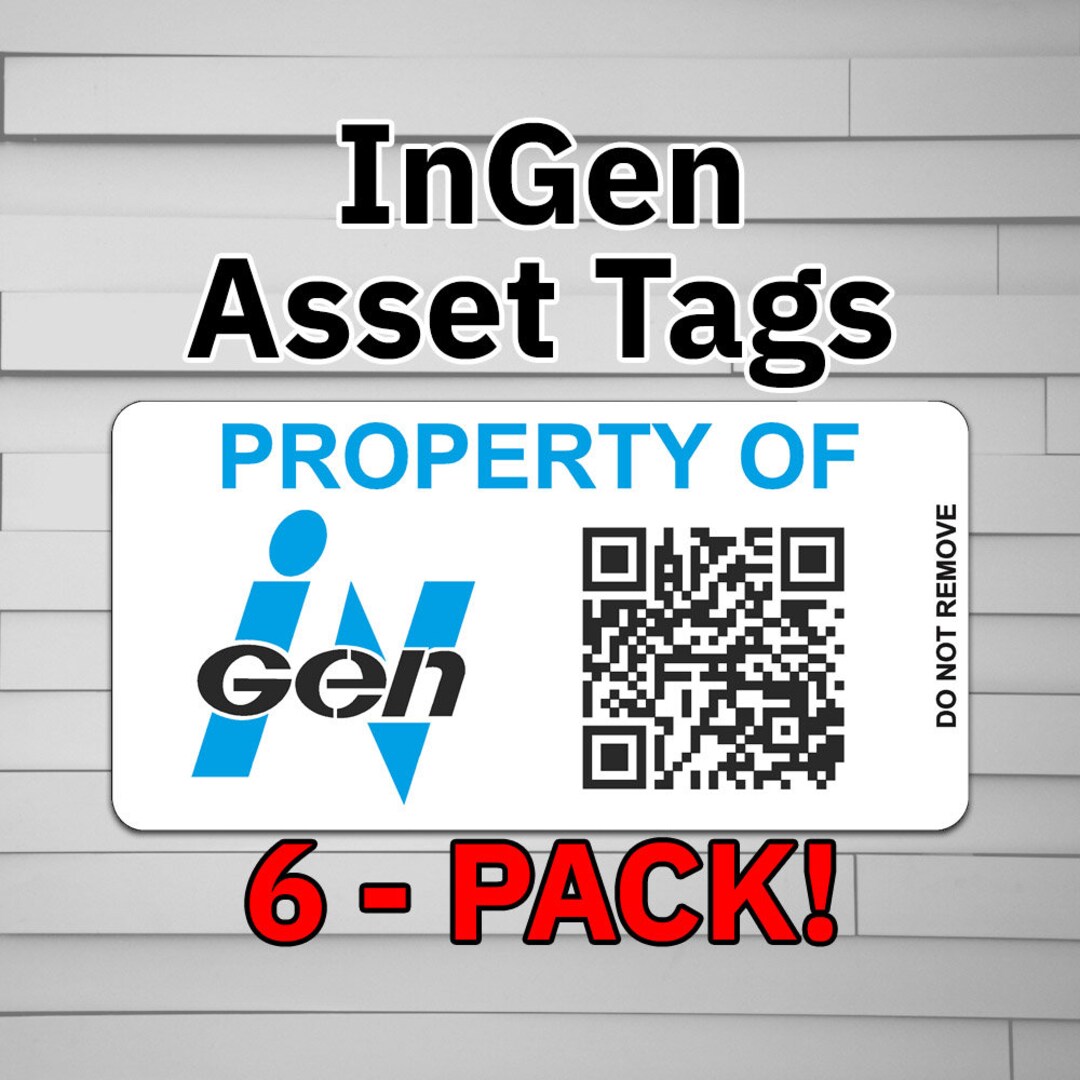 Ingen Asset Tags vinyl Decal Sticker, Car Laptop Window Tumbler Water ...