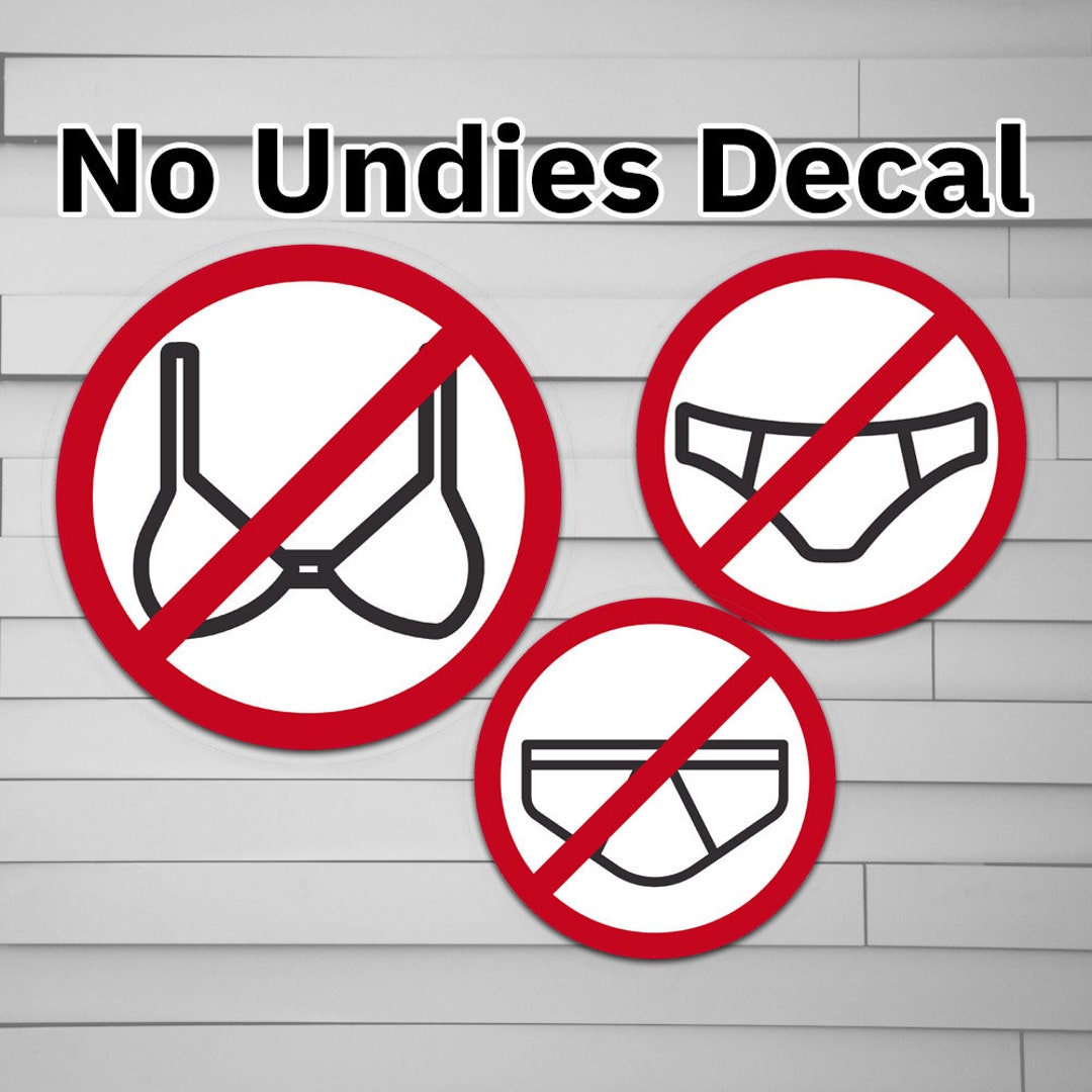 No Underwear Decal vinyl Sticker, Car Laptop Window Tumbler Water ...
