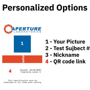 Aperture Laboratories Parody Prop ID on a Laminated ID Card labs ...