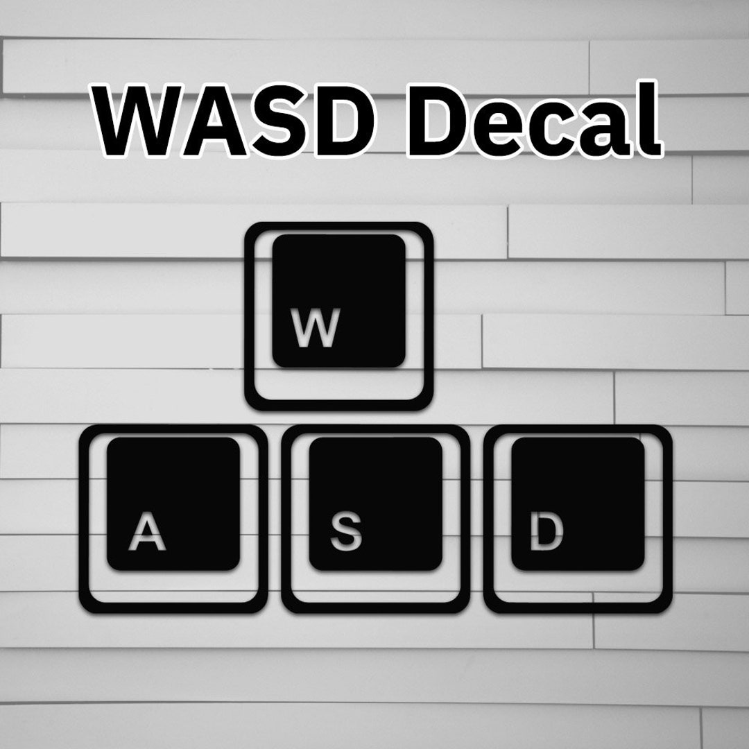 WASD Vinyl Decal for Car gaming FPS for Laptop Window Tumbler Water ...