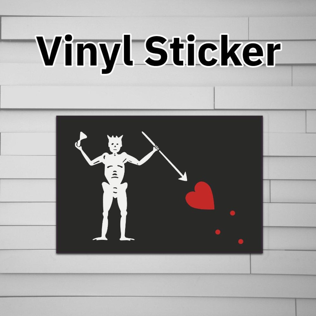 Blackbeard Pirate Flag Sticker Vinyl Decal - Etsy