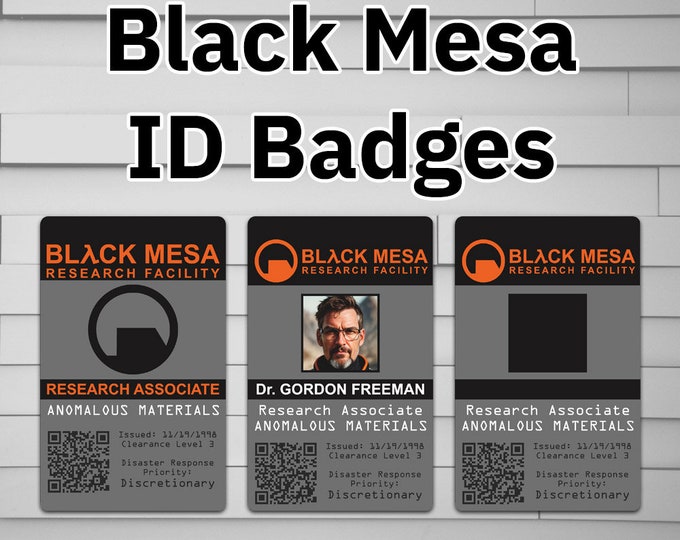 Half Life Cosplay Scientist Costume Pieces Black Mesa ID, Neck Tie and Lab Coat All Sizes Small ...