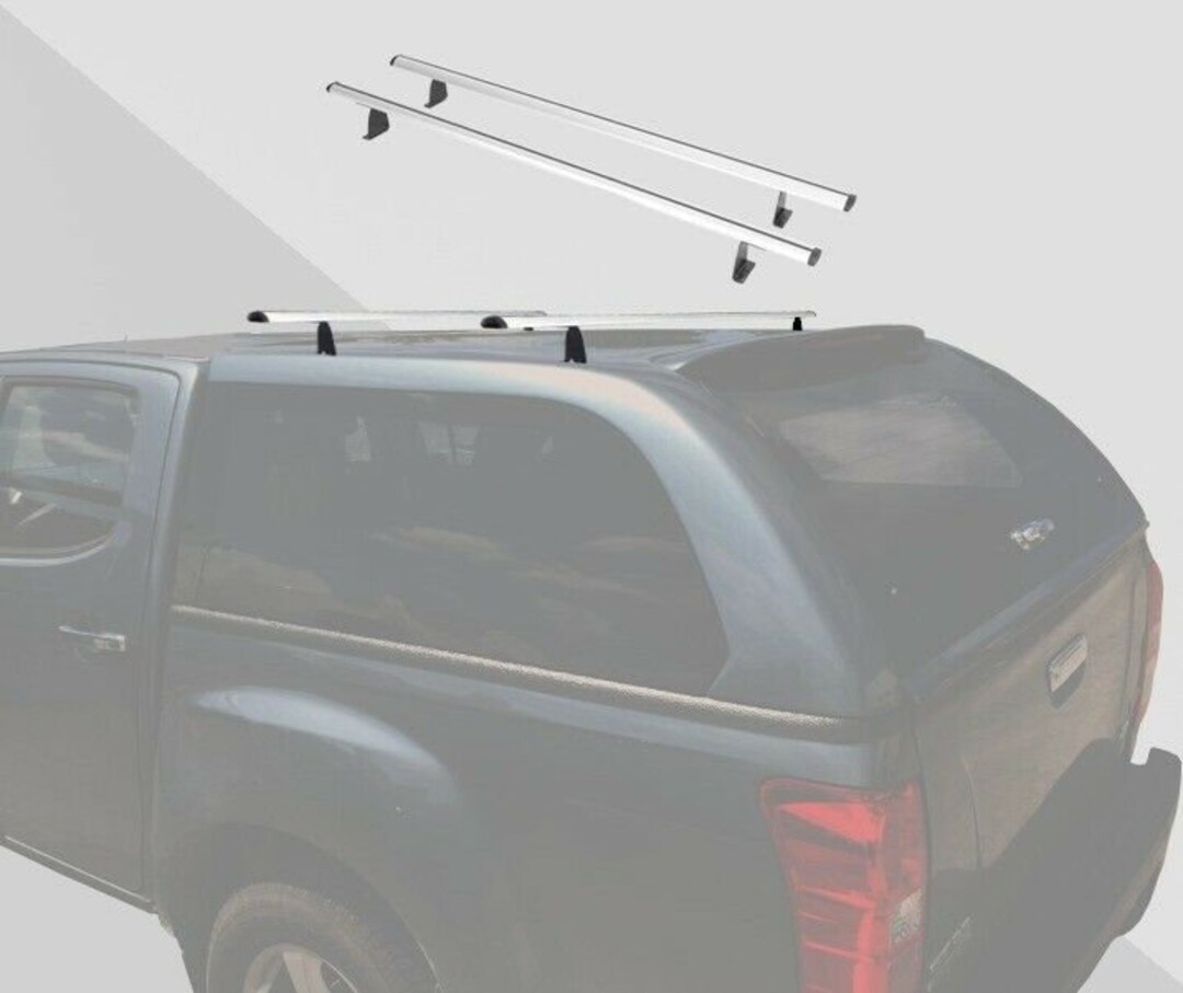 Gray Ladder Roof Rack System for Pickup Truck Cap High Raise Toppers 51 ...