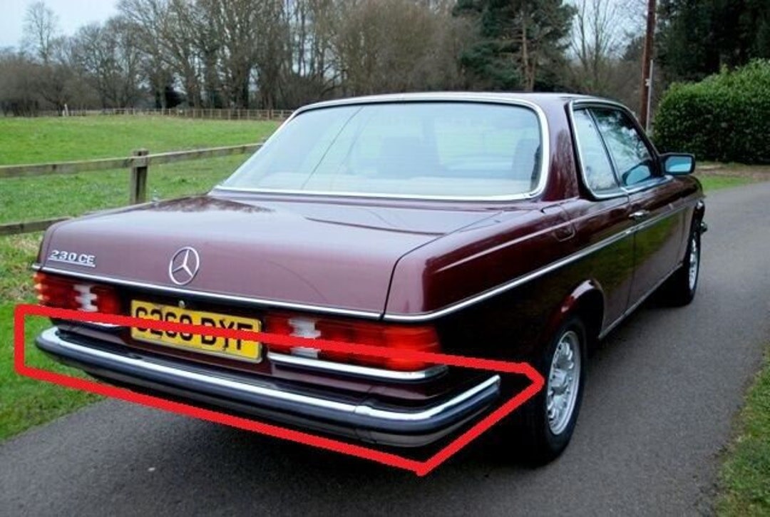 Mercedes W123 Saloon Coupe Rear Bumper Rubber Protector Black Coupe ...