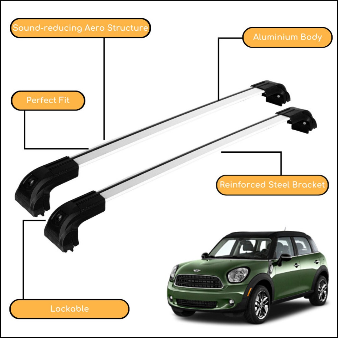 Strong Roof Rack Cross Bars for Mini Countryman 2010 2017 Silver - Etsy