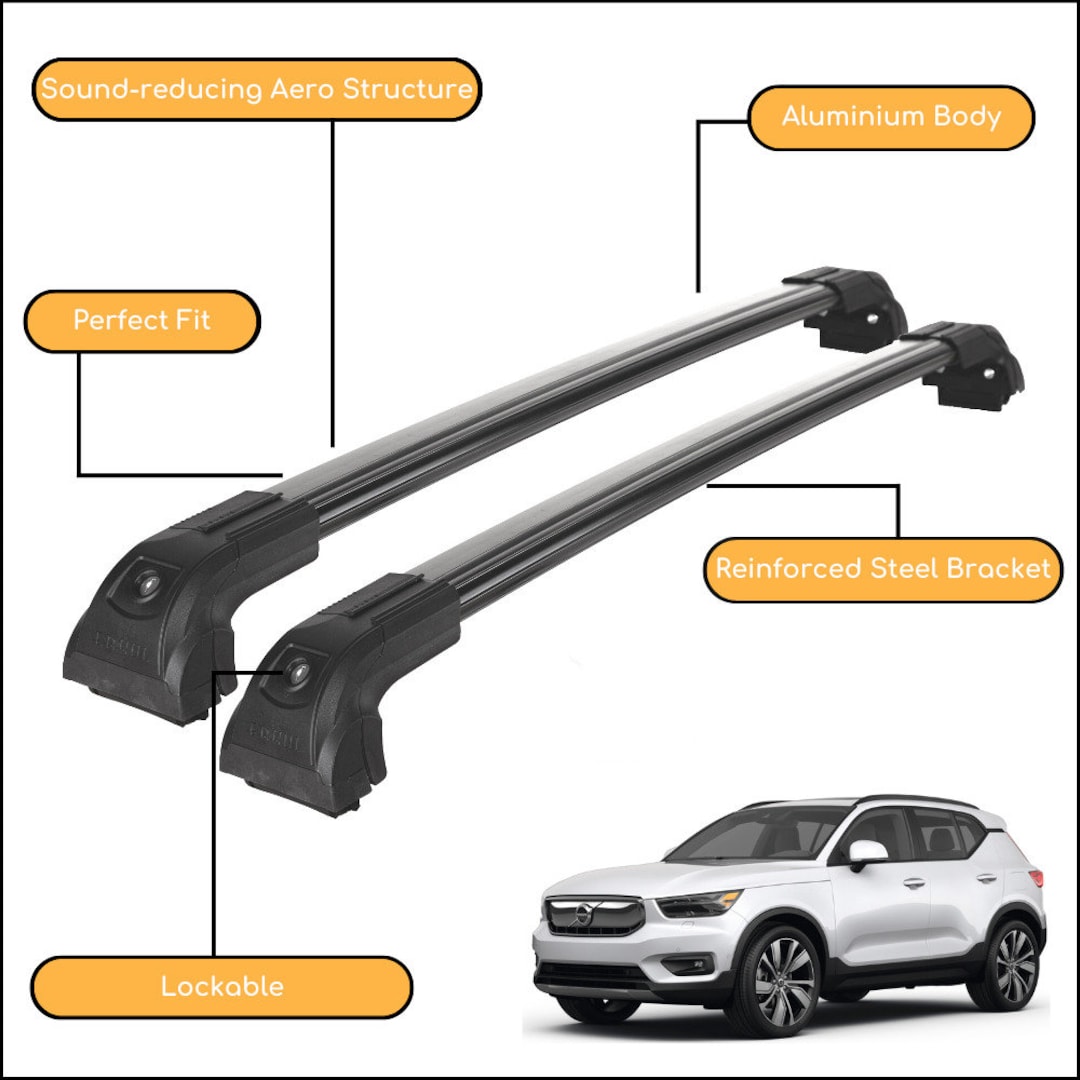 Strong Roof Rack Cross Bars for Volvo XC40 2017 2021 Black - Etsy