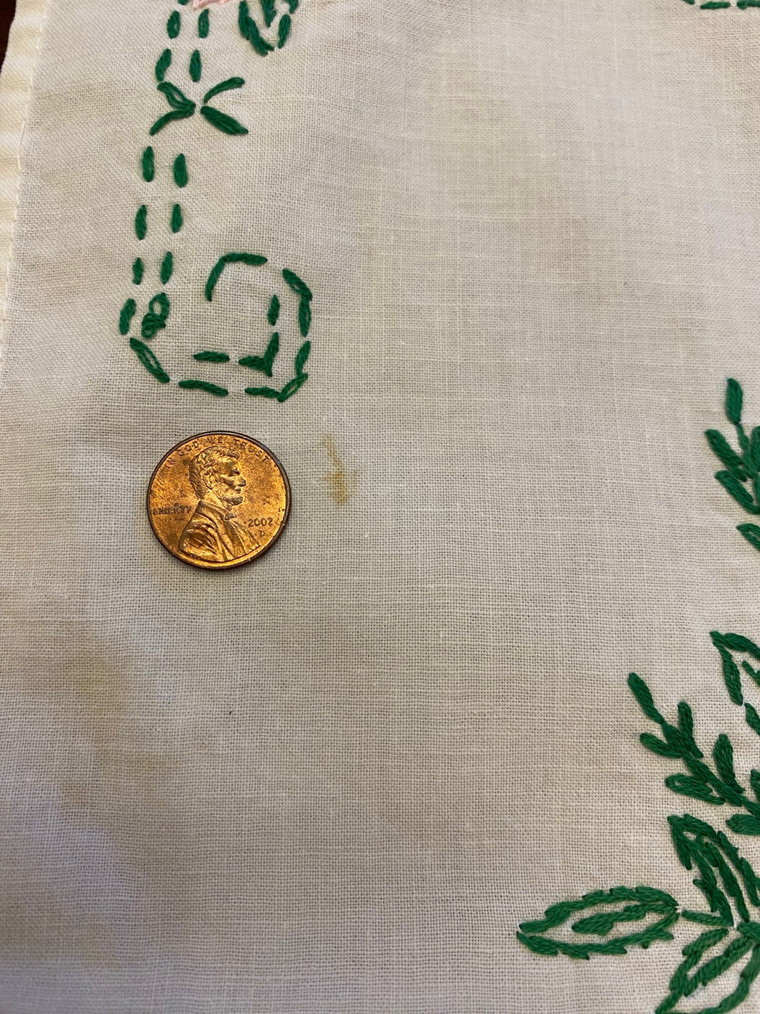16 in W X 14.5 L Vintage Cotton Pink Rose Embroidered Linen - Etsy