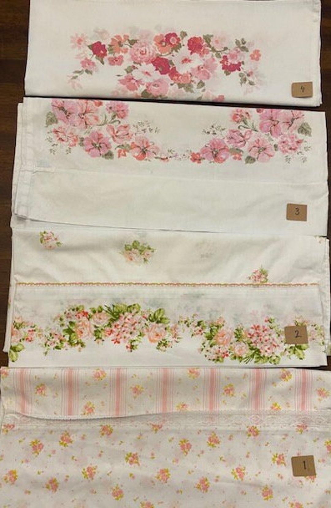 Single Vintage Pink Floral Print Pillowcases sold Separately - Etsy