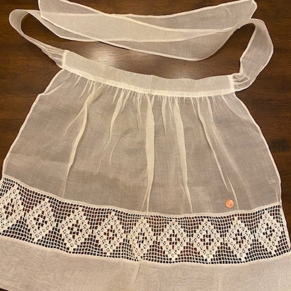 Vintage Sheer White Apron - Etsy