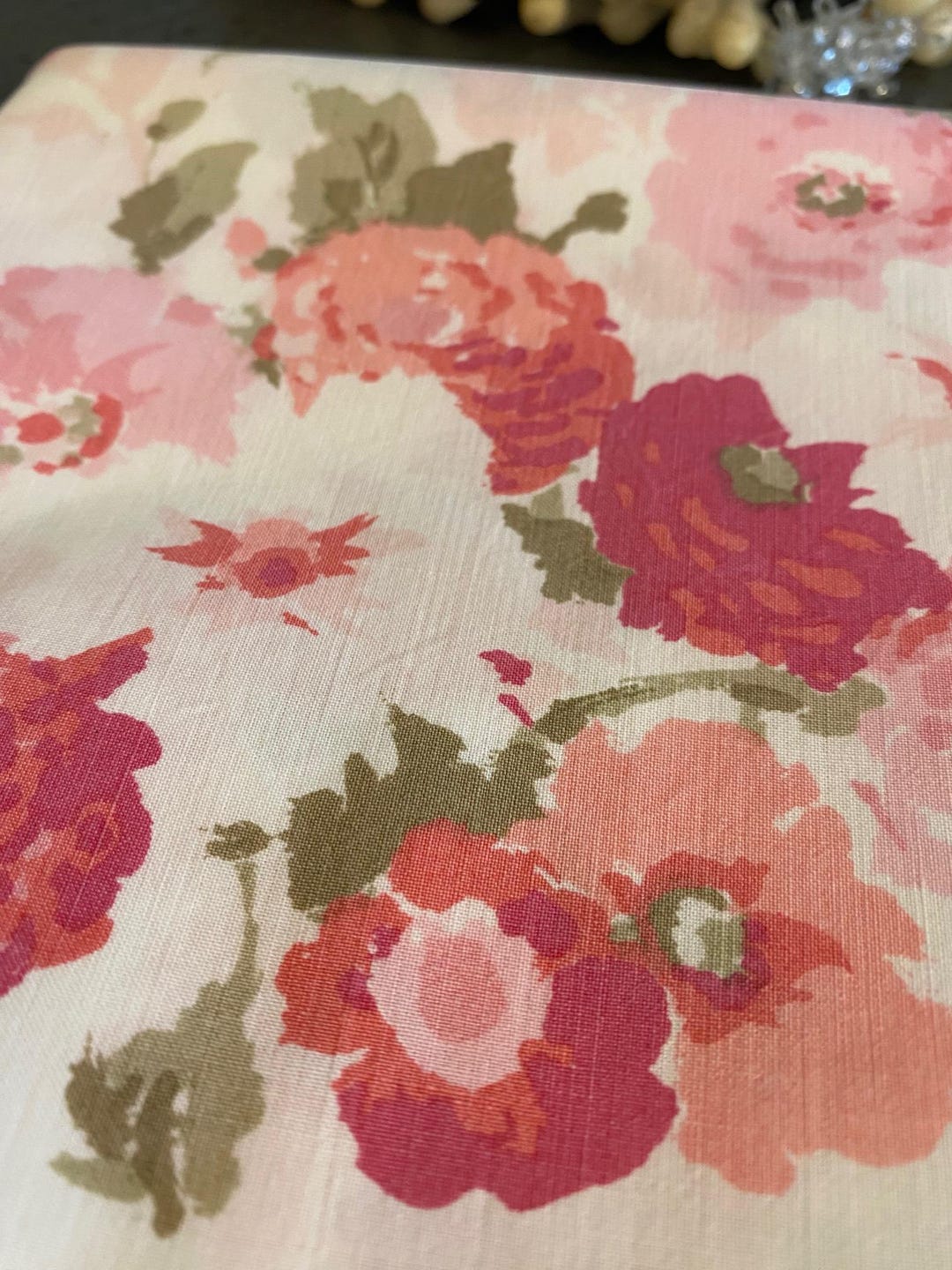 Single Vintage Pink Floral Print Pillowcase - Etsy