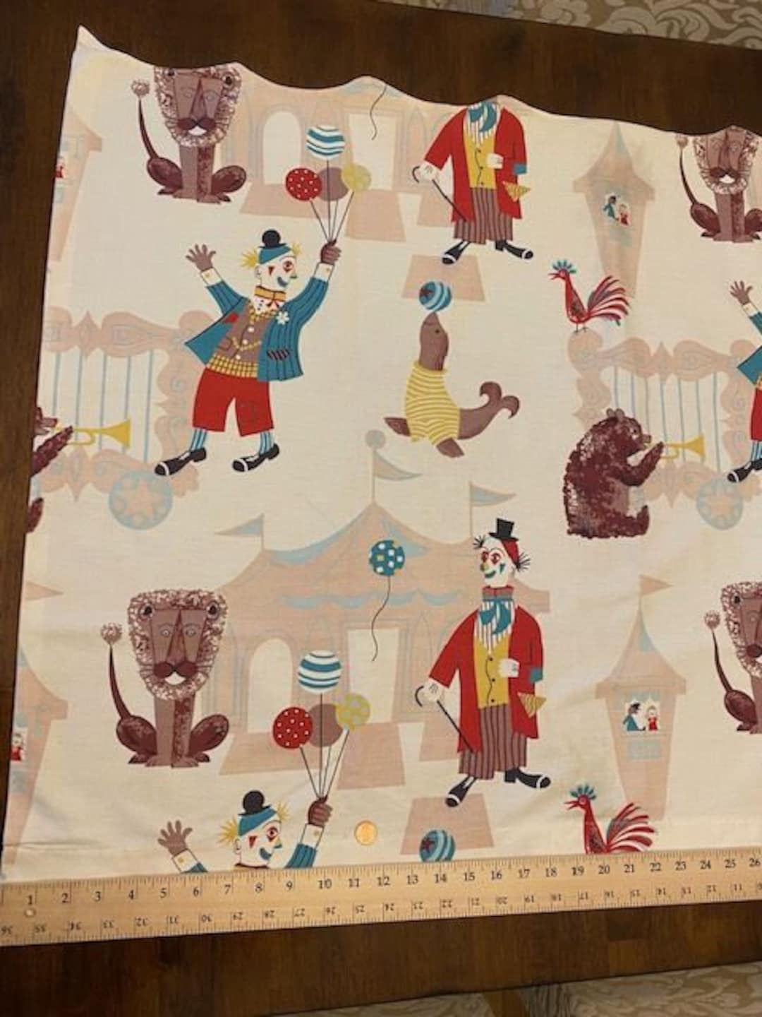 Vintage Novelty Clown Circus Fabric Curtains - Etsy