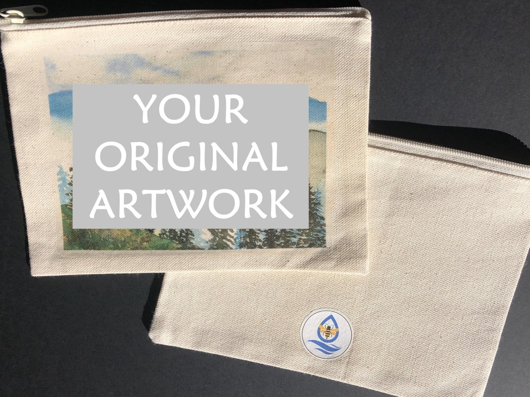 Custom Canvas Pouch: Personalized Art, Travel Makeup Bag (9x6) - Etsy