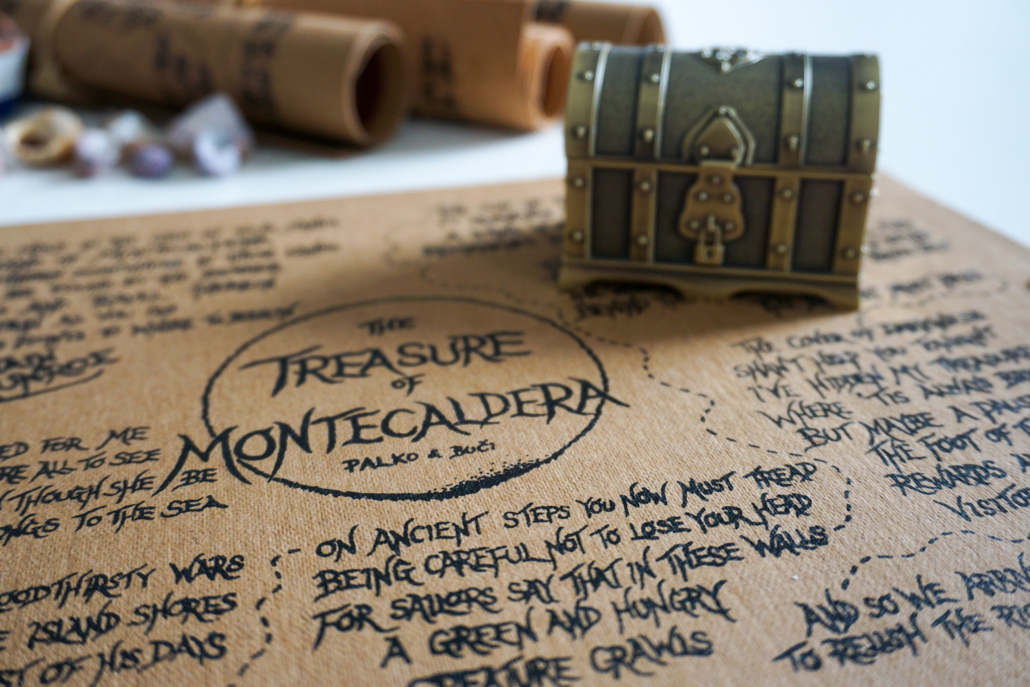 Treasure map with riddles for family games and pirate parties | Etsy