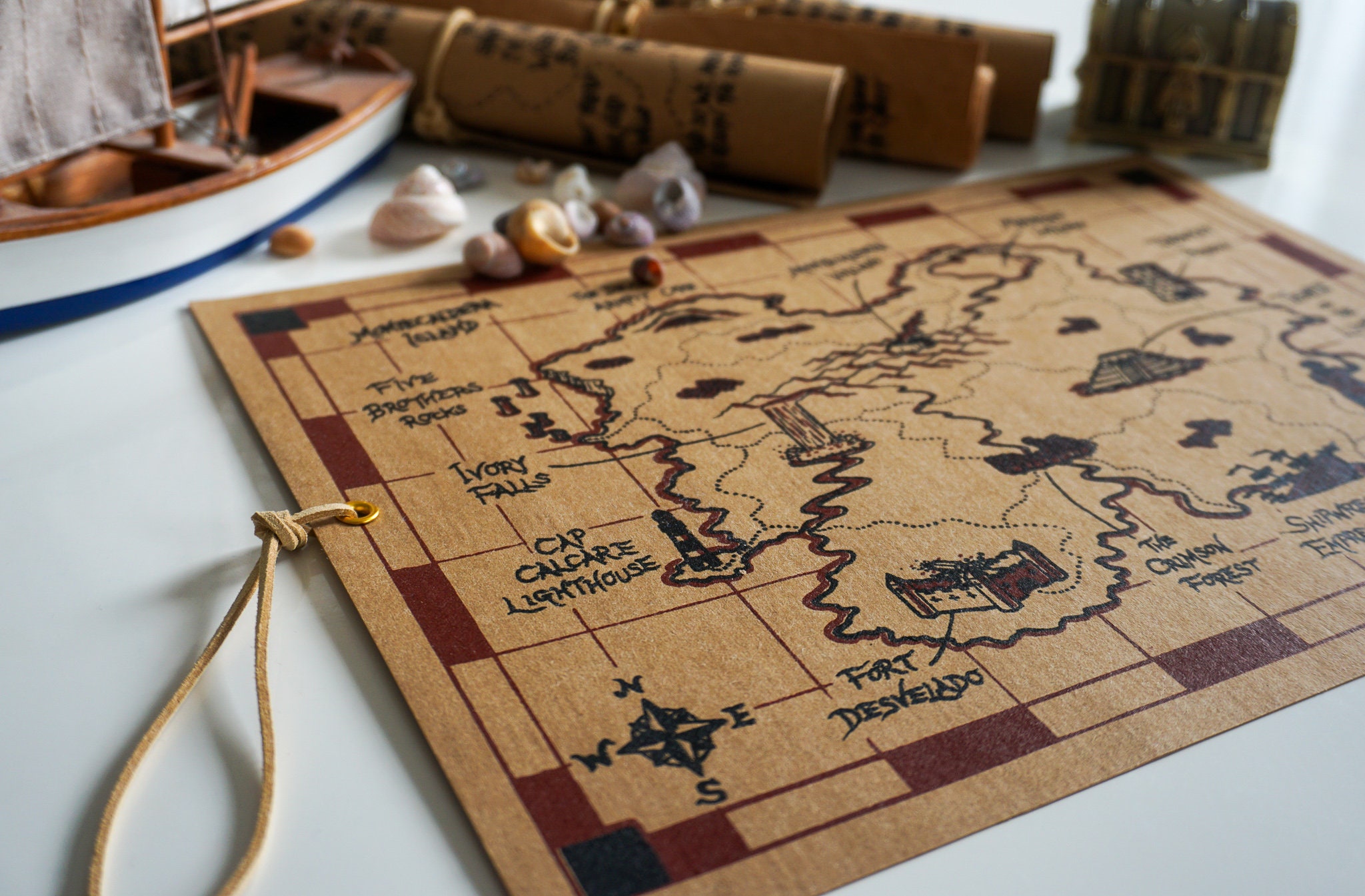 Treasure map with riddles for family games and pirate parties | Etsy