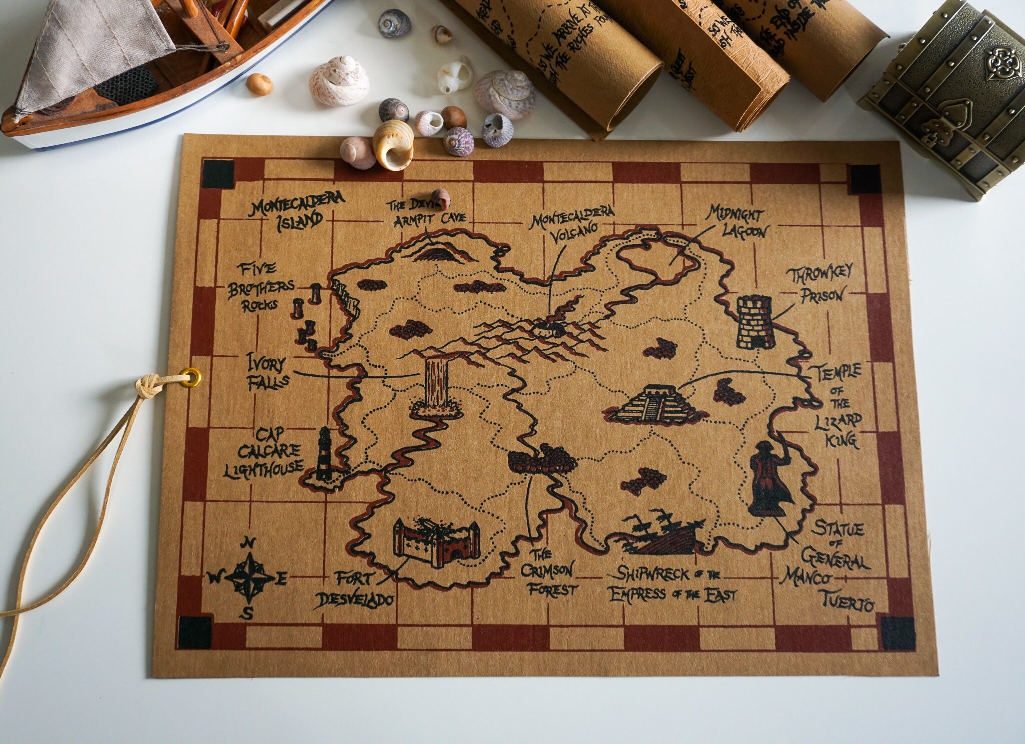 Treasure map with riddles for family games and pirate parties | Etsy