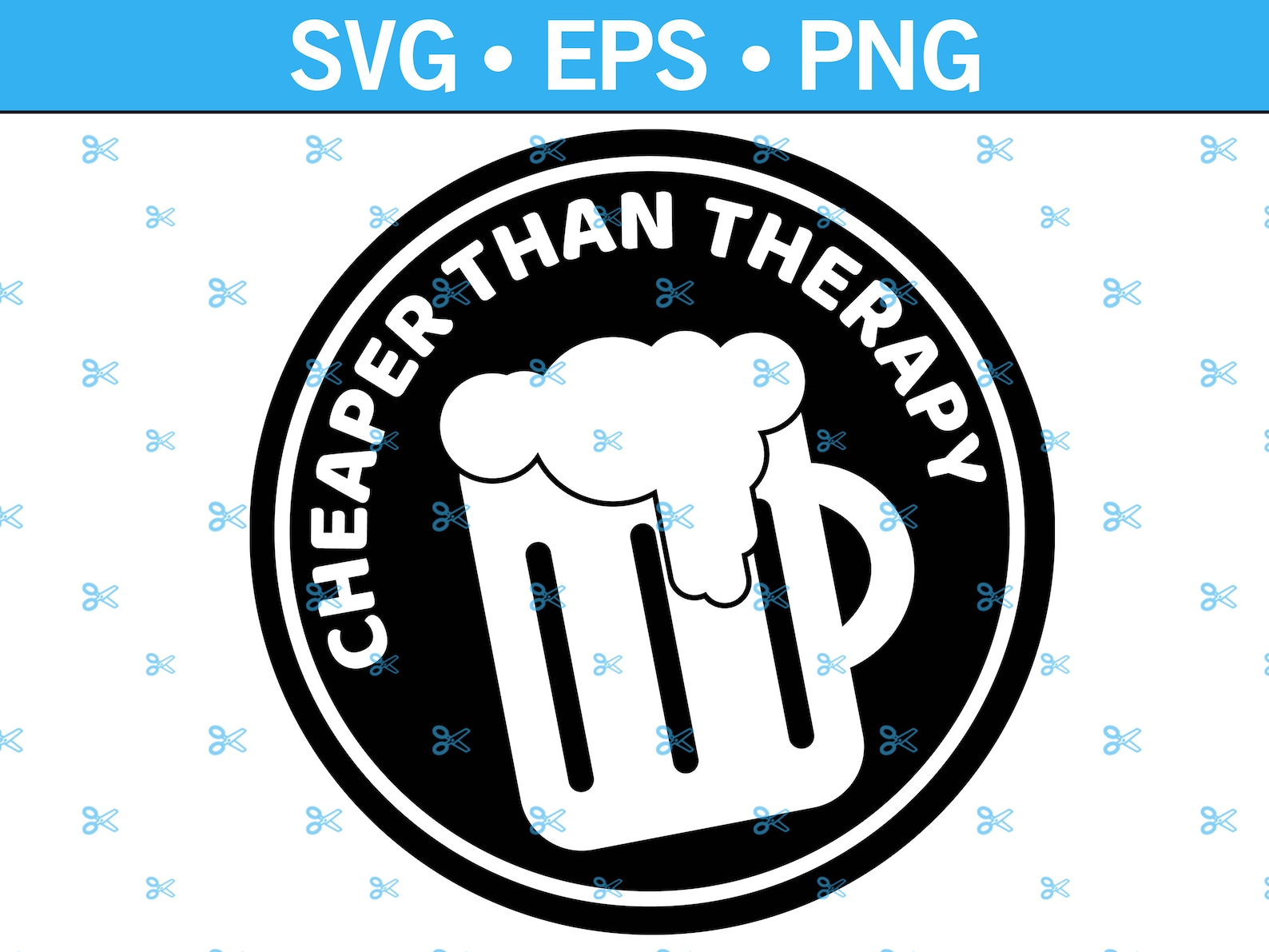 Cheaper Than Therapy Beer Drinking Decal SVG, Drinking Beer Svg, Beer ...
