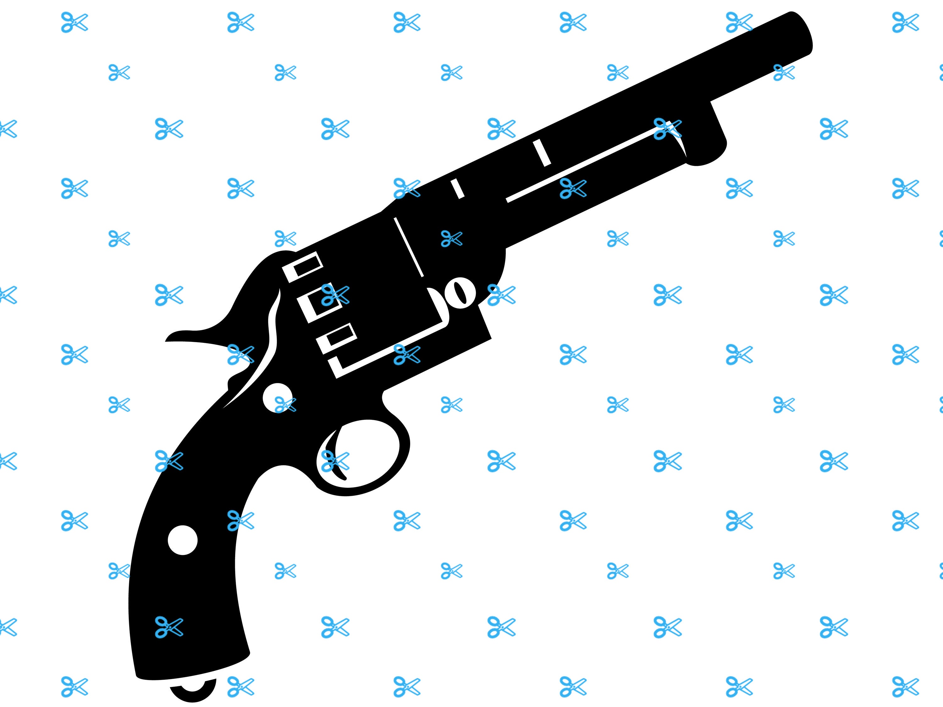 Revolver Six Shooter Pistol SVG, Hand Gun Svg, Gun Decal Svg, Six ...
