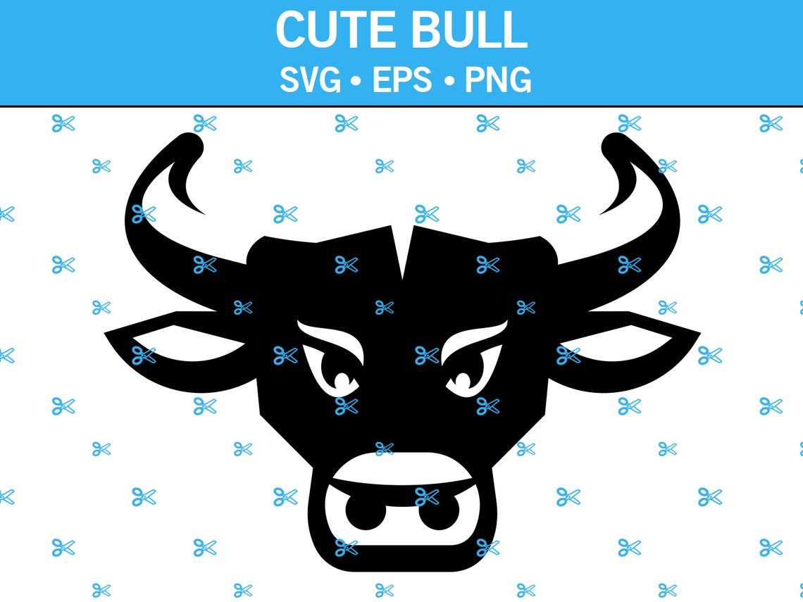 Cute Bull Head SVG, Bull Svg, Animal Svg, Bull With Horns Svg, Farm ...