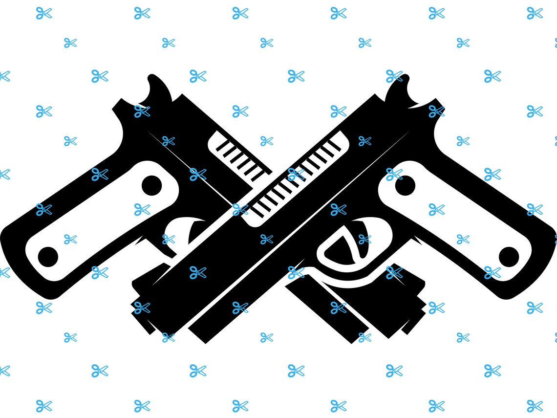 Crossed Pistols SVG Crossed Guns Svg Two Guns Design Hand | Etsy