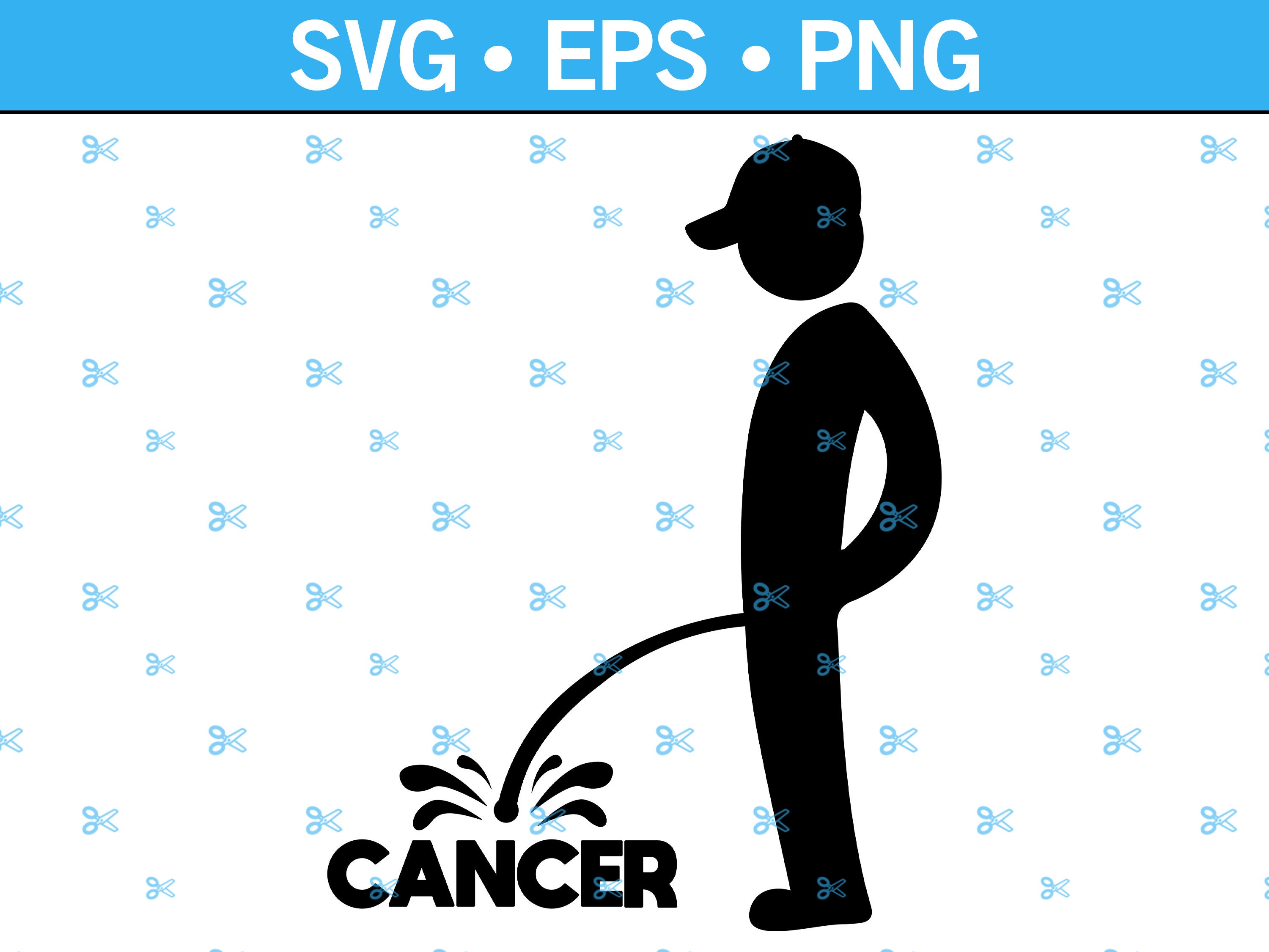 Funny Stickman Peeing on Cancer SVG for Cricut and Crafts - Etsy