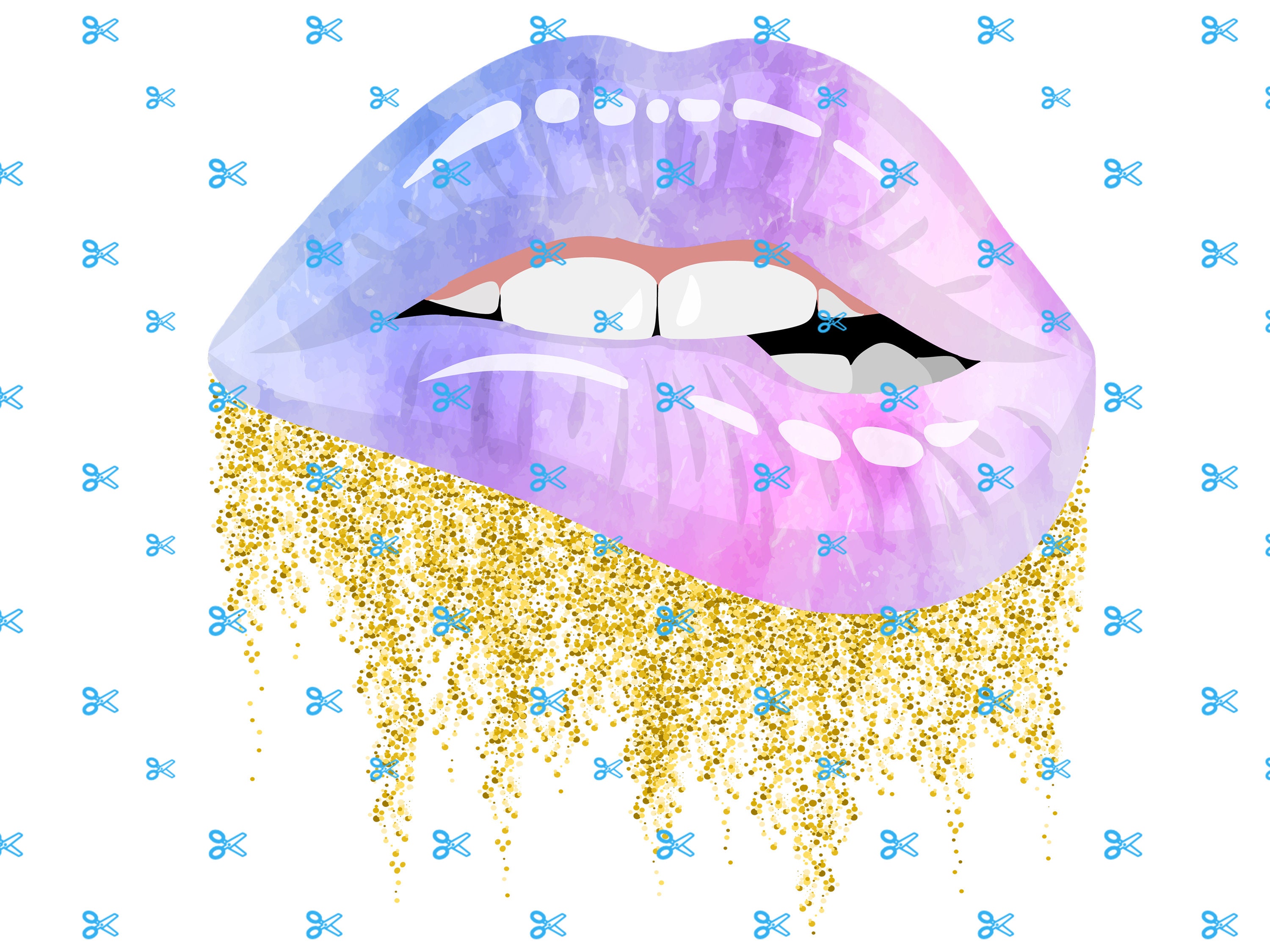 Cotton Candy Glitter Drip Lips PNG, Print and Cut Lips, Dripping Lips ...