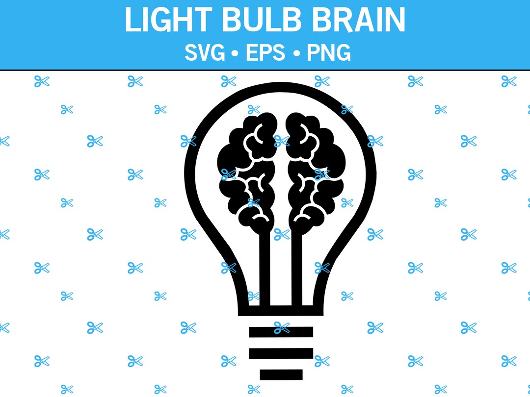Light Bulb With Brain SVG, Light Bulb SVG, Idea Svg, Brain Svg, Light ...