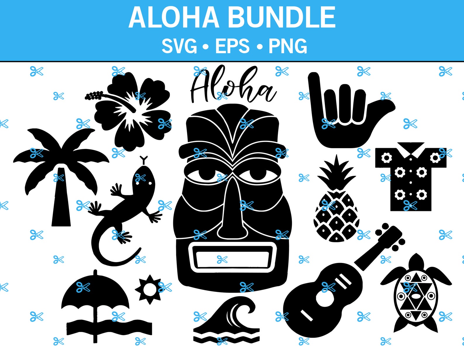Aloha SVG Bundle Hawaiian Svg Pineapple Svg Lizard Svg | Etsy