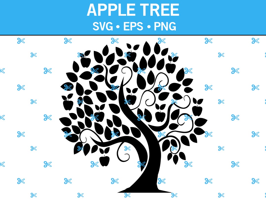 Apple Tree Decal SVG, Apple Tree Leaves, Summer Tree Svg, Fancy Apple ...