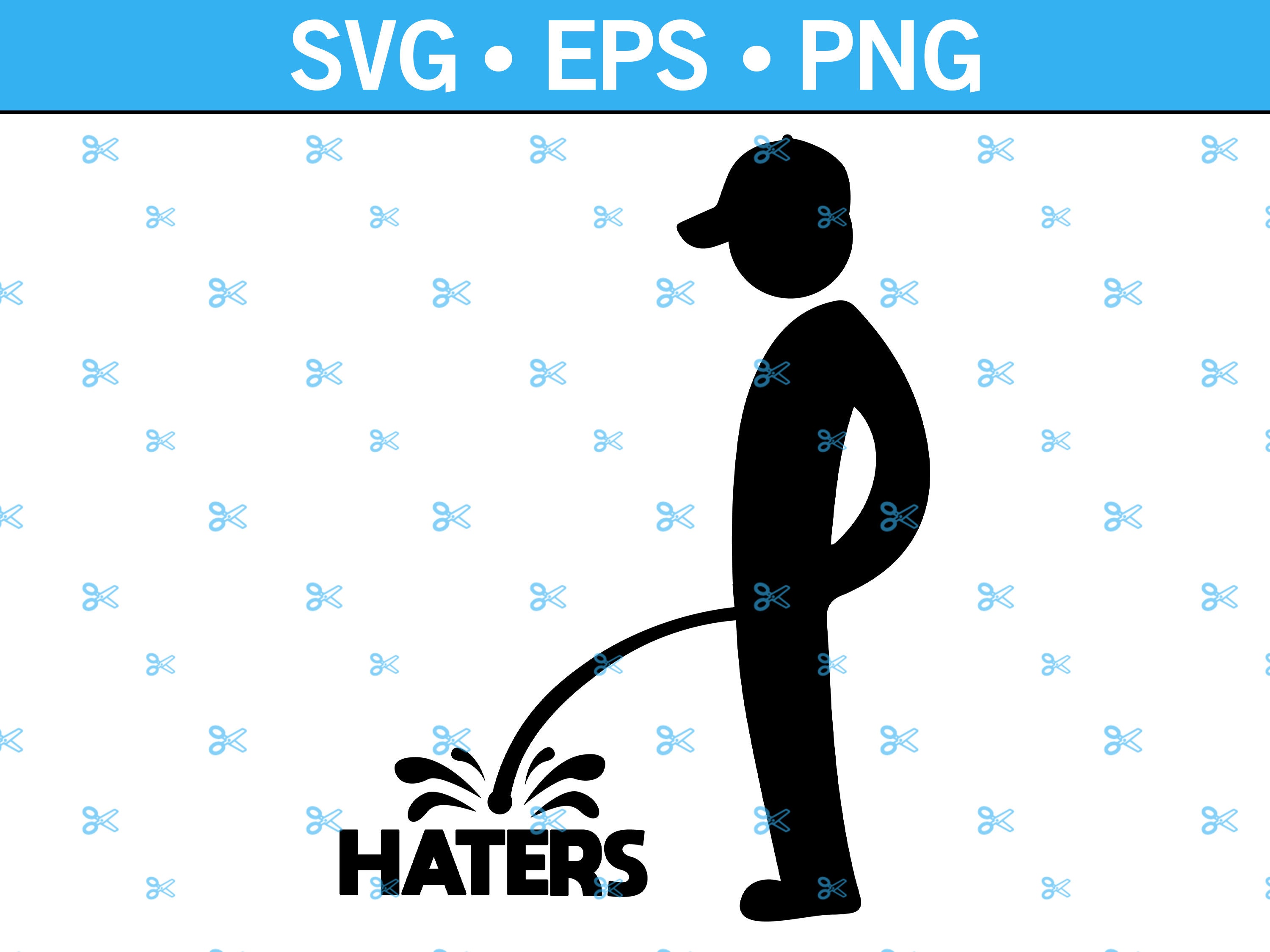 Funny Stickman Peeing On Haters Svg For Cricut And Crafts Haters Decal
