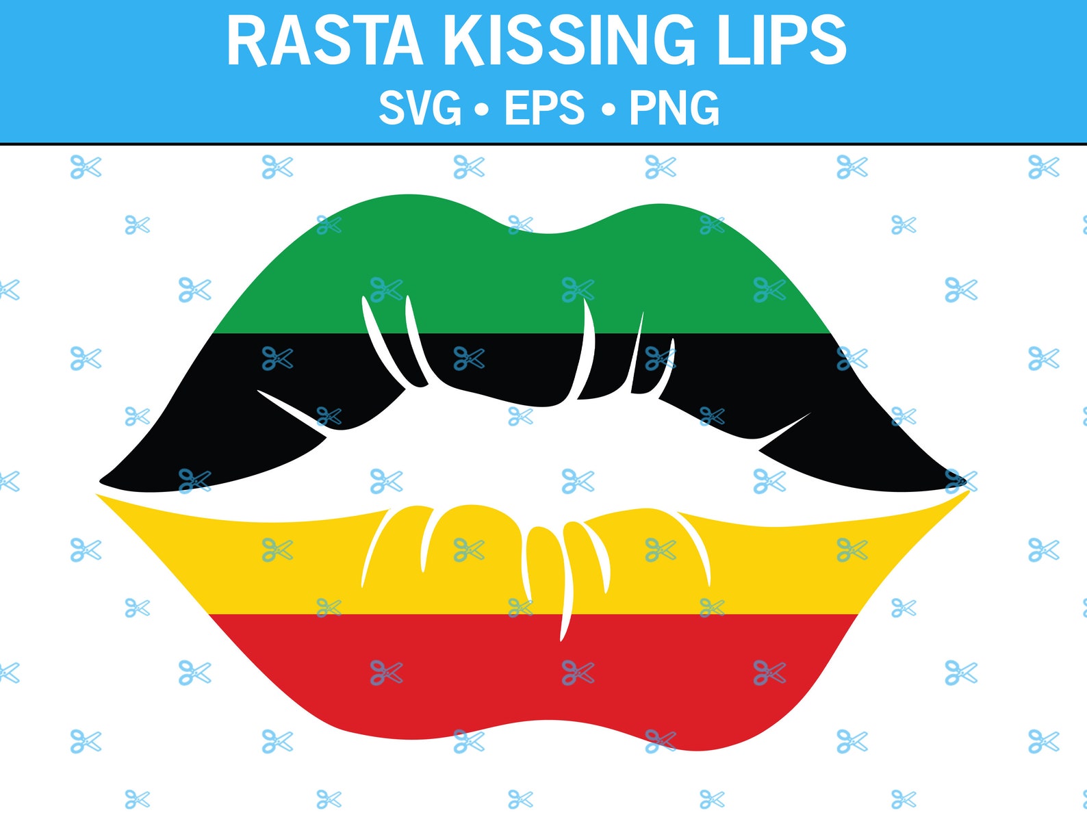 Rasta Jamaican Kissing Lips SVG, Print and Cut Lips, Fashion Lips Svg ...