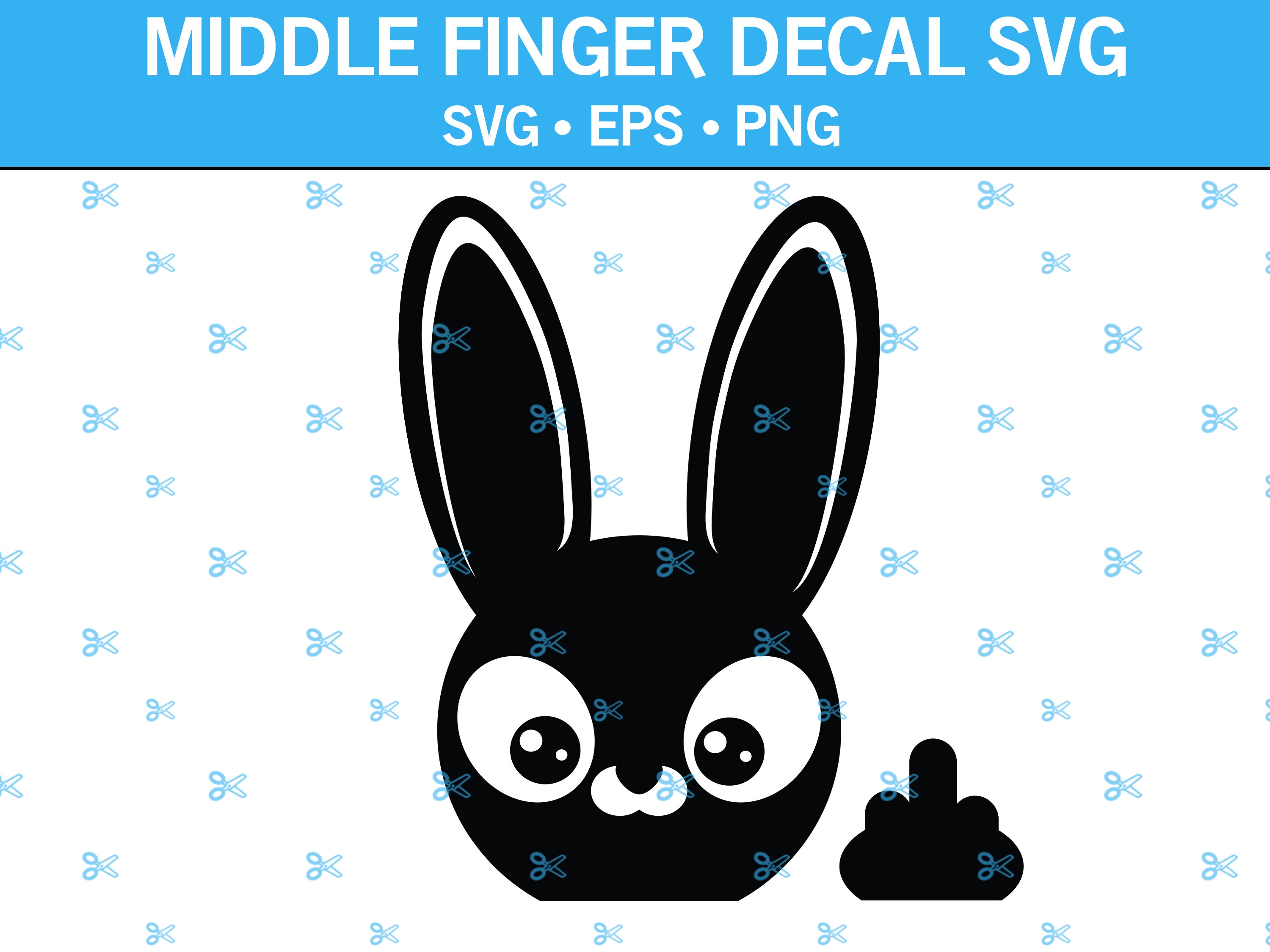 Middle Finger Rabbit Decal SVG, Rabbit Svg, Fuck You Decal SVG, Fuck ...