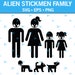 Alien Stickman Family SVG, Alien Mom Svg, Alien Dad Svg, Alien Kids Svg ...