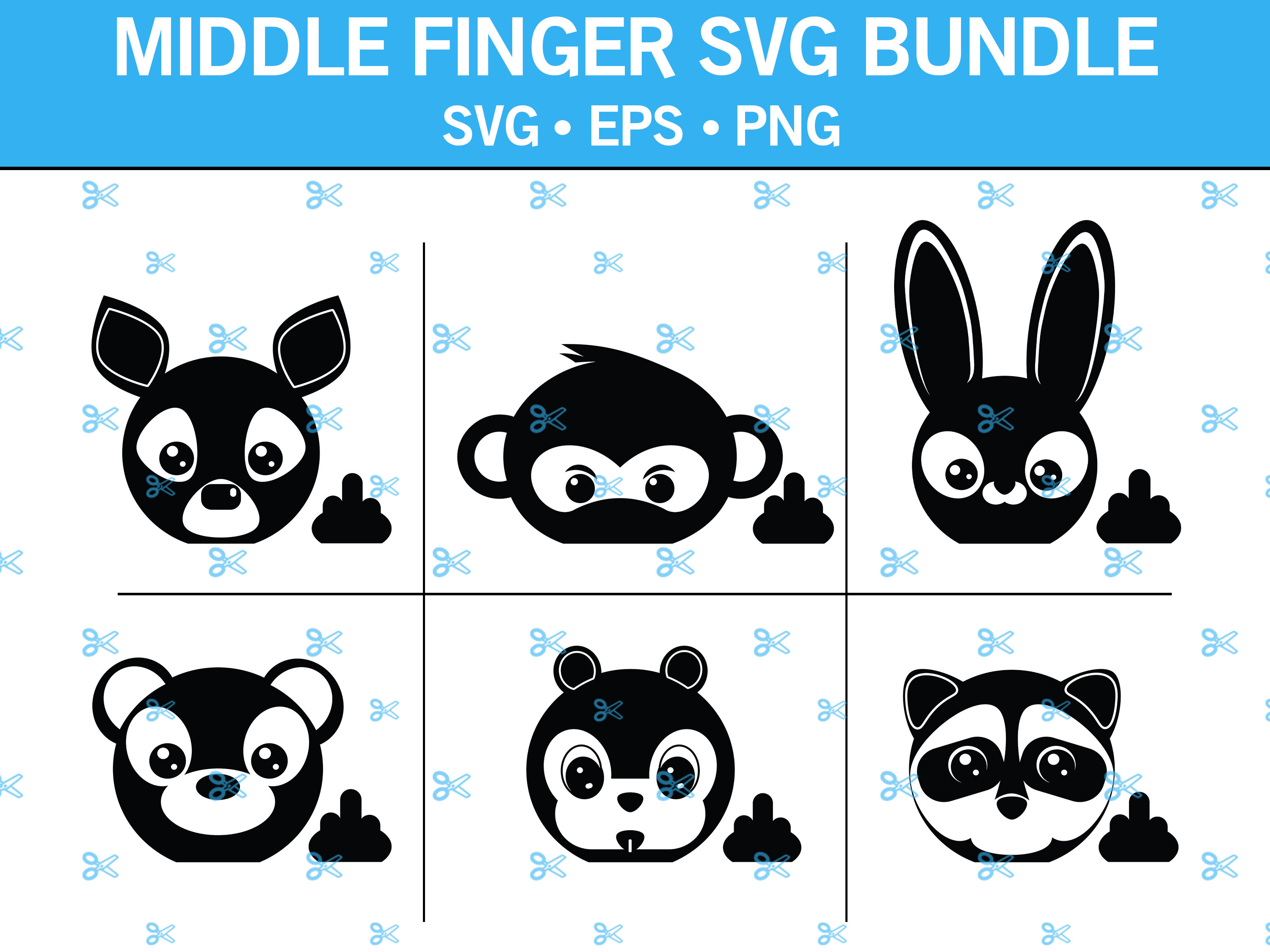 Middle Finger Animal SVG Bundle Middle Finger Decal SVG - Etsy Hong Kong