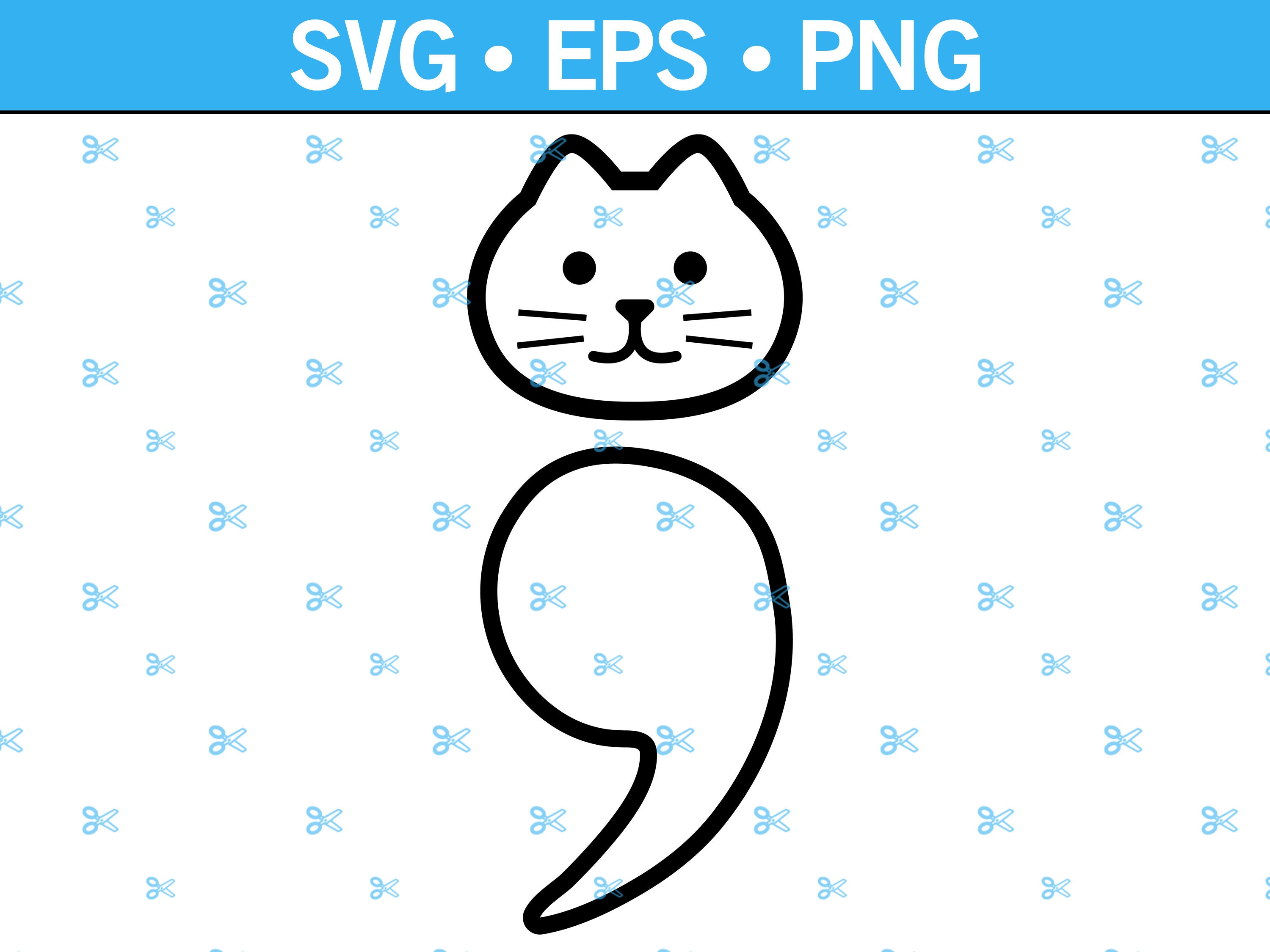 Cute Cat Semicolon Mental Health Awareness Svg Suicide - Etsy