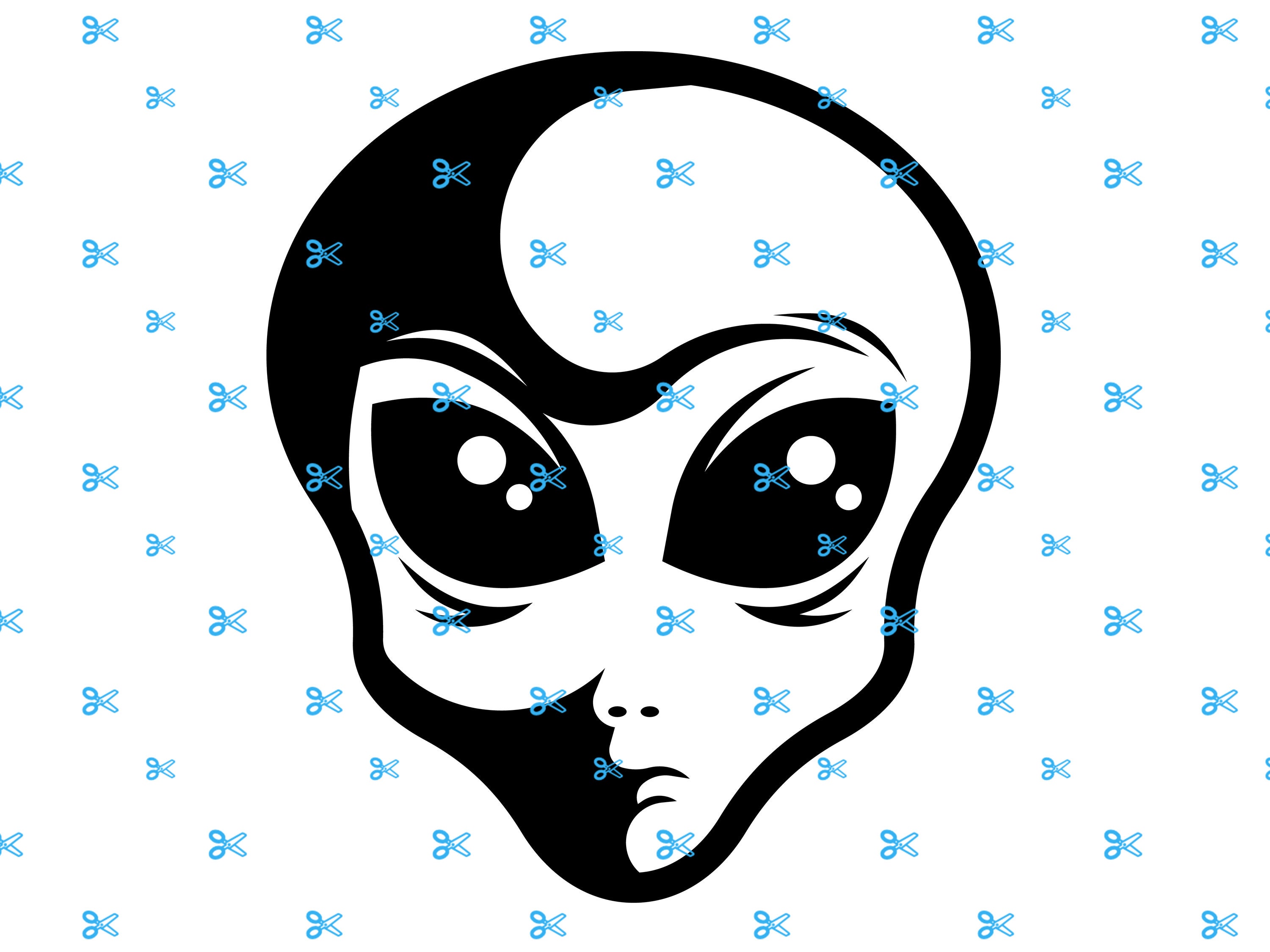 Alien Head SVG Alien Svg UFO Svg Outer Space Svg Alien | Etsy