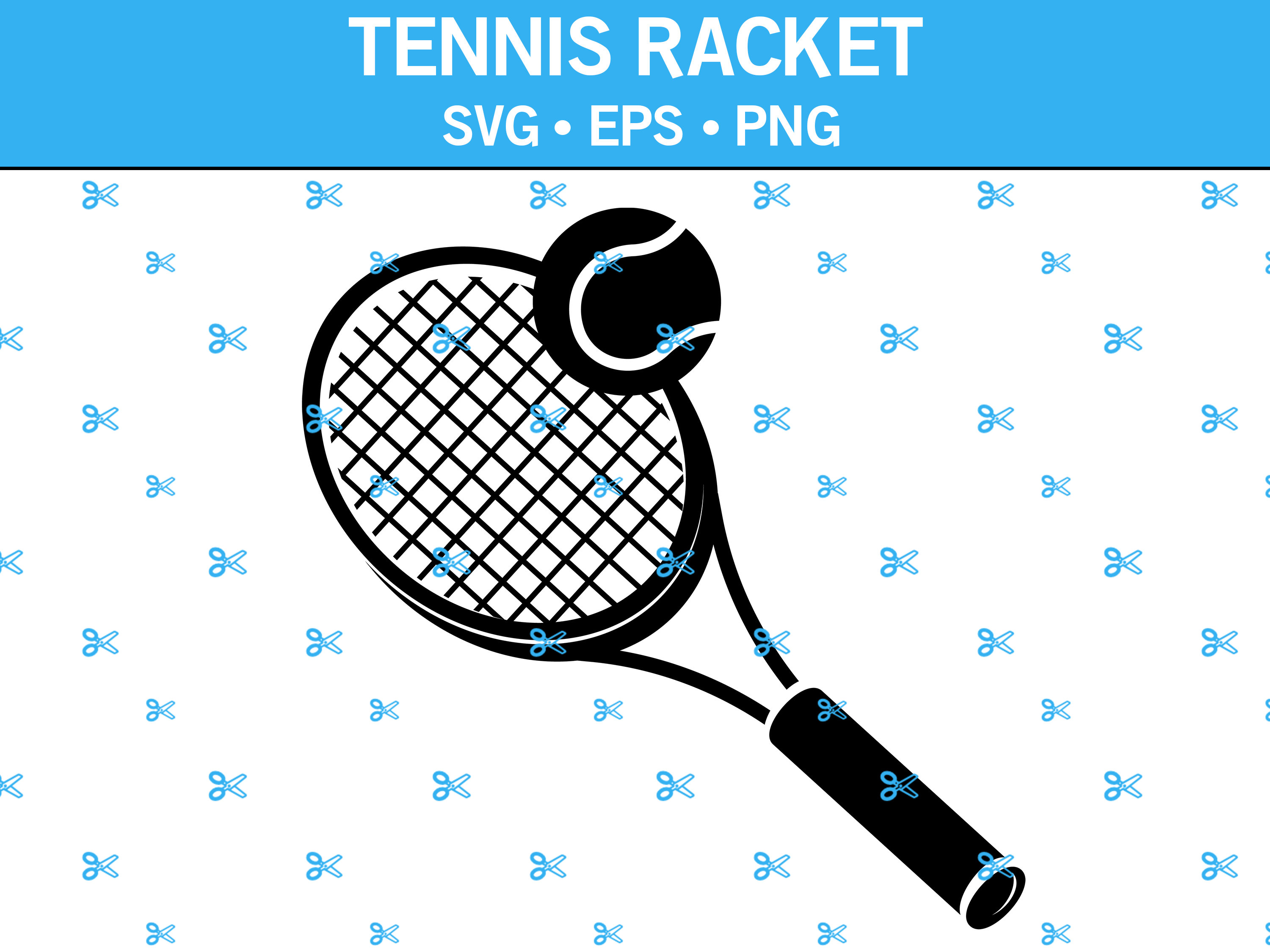 Tennis Racket and Ball SVG, Tennis, Racket Svg, Tennis Ball With Racket ...