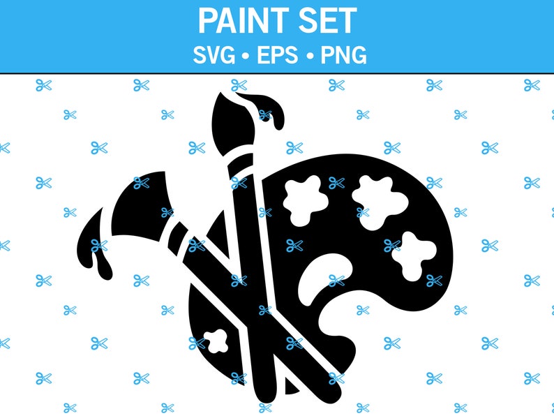 Paint Pallet Set With Paint Brushes SVG, Painting Brushes SVG, Painting ...