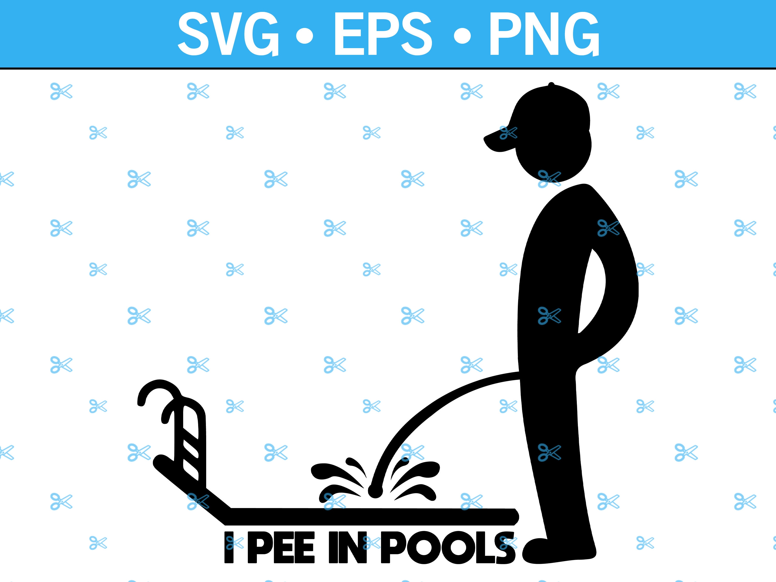 I Pee in Pools Stickman SVG. Vector Cut File for Cricut, Silhouette ...