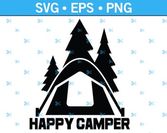 Trees and Tent Svg - Etsy