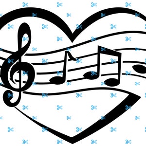 Love Music Heart SVG, Music Notes SVG, Music Heart Svg, Music Staff Svg ...