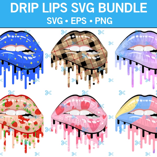 Drip Lips Svg - Etsy