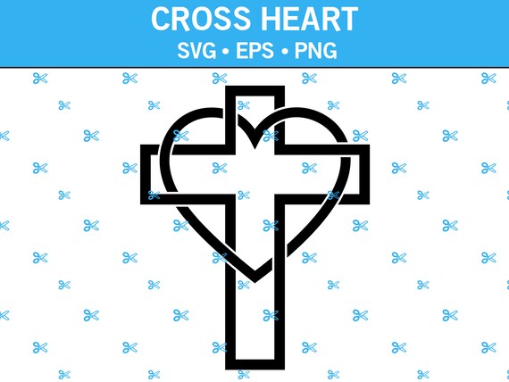Cross With Heart Symbol SVG Love Jesus Svg Spiritual Symbol | Etsy