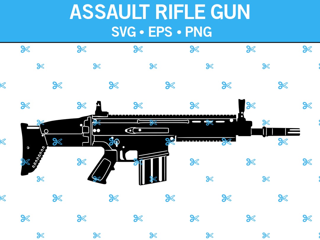 Assault Rifle Machine Gun SVG, Military Weapon Svg, Army Machine Gun ...