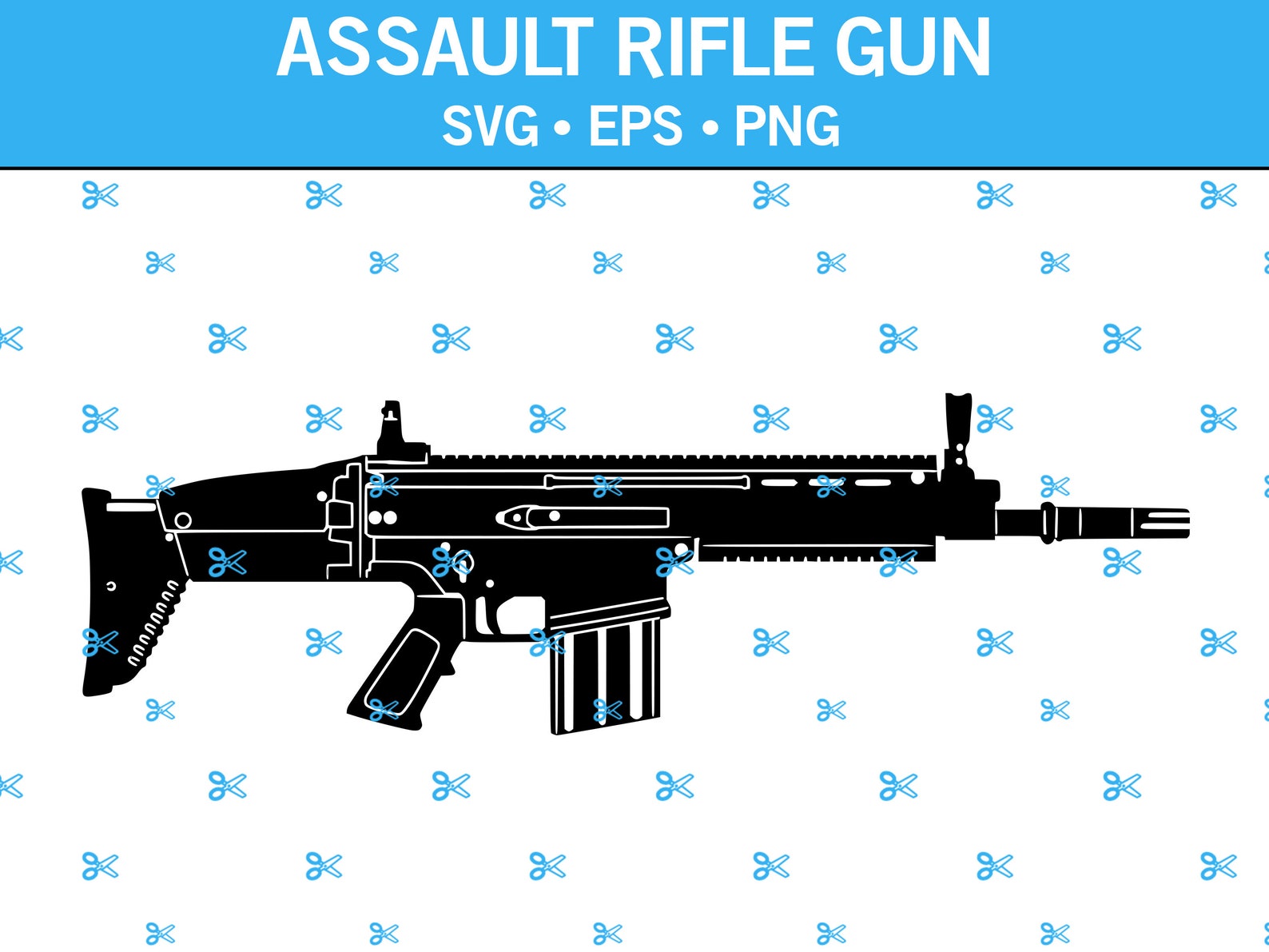 Assault Rifle Machine Gun SVG, Military Weapon Svg, Army Machine Gun ...