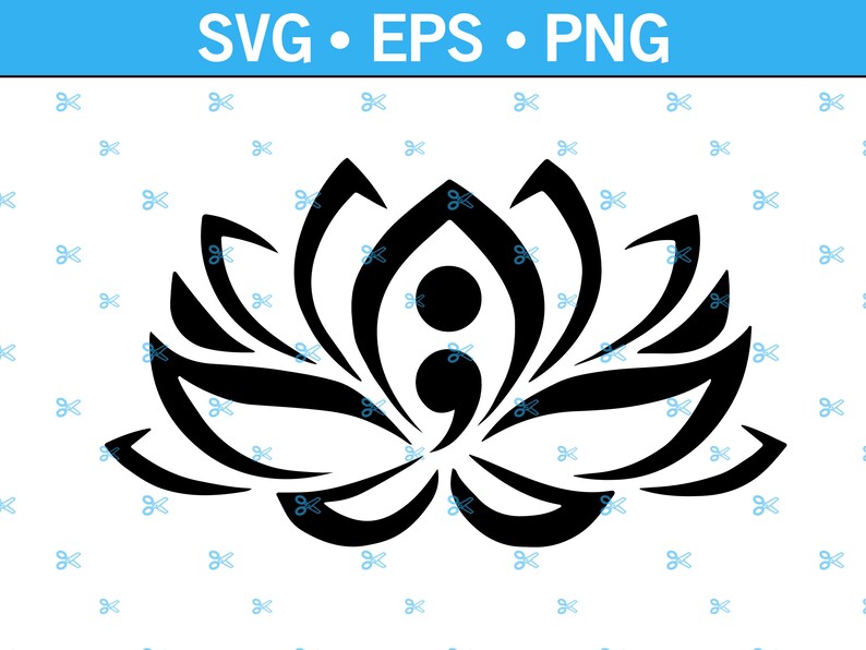 Lotus Flower Semicolon Mental Health Awareness SVG for Cricut - Etsy