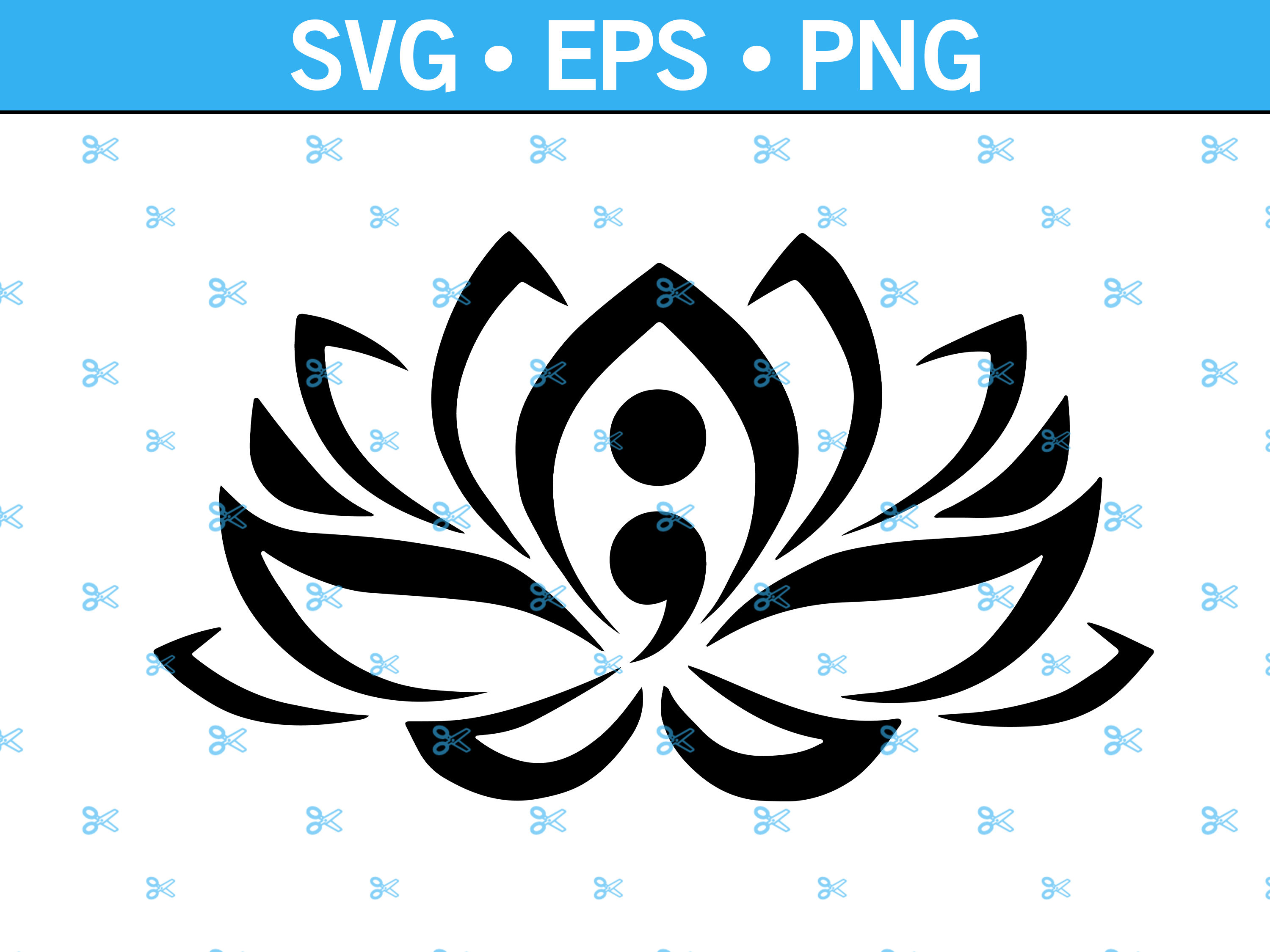 Lotus Flower Semicolon Mental Health Awareness SVG for Cricut - Etsy
