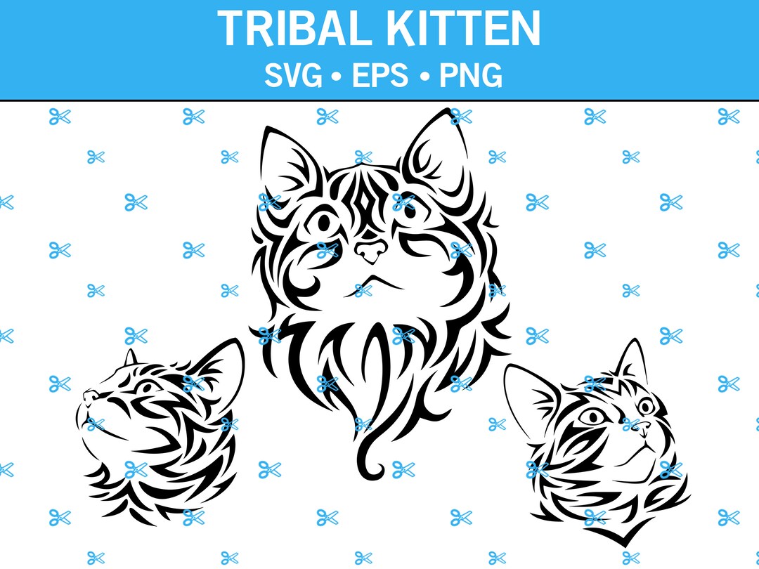 Tribal Kitten SVG Bundle, Tribal Svg, Animal Svg, Tribal Clip Art, Cats ...